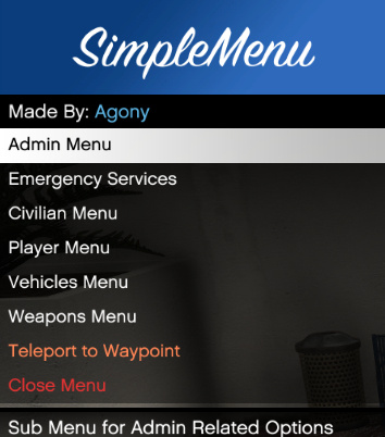 SimpleMenu w/ Ace Permissions and made in Lua - FiveM Releases - Cfx.re ...